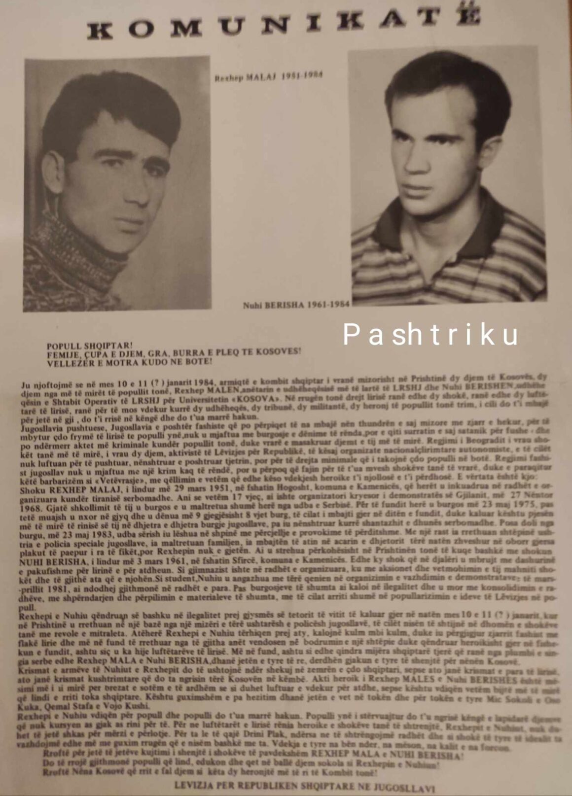 DY HERONJ TË GJALLË - REXHEP MALA DHE NUHI BERISHA - Pashtriku